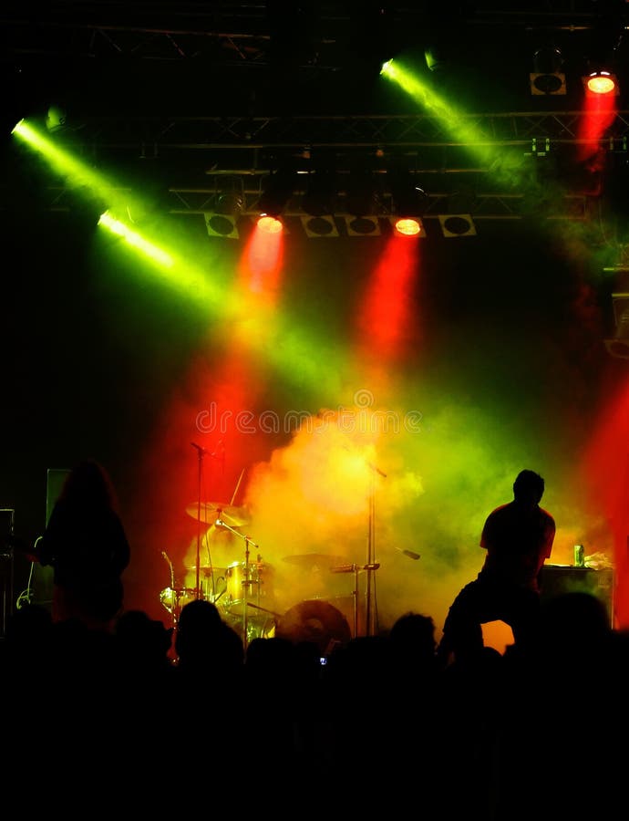 Concert in Red-yellow-green Stock Image - Image of concert, club: 5615445