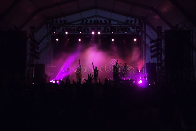 Concert rock scene stock image. Image of metal, entertainment - 89766977