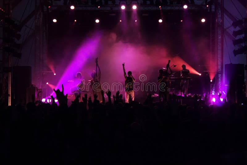 Concert rock scene stock photo. Image of crowd, hard - 89767256