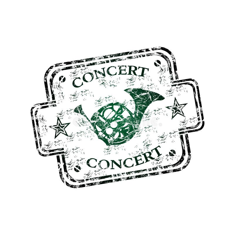 Concert rubber stamp stock vector. Illustration of isolated - 9023880