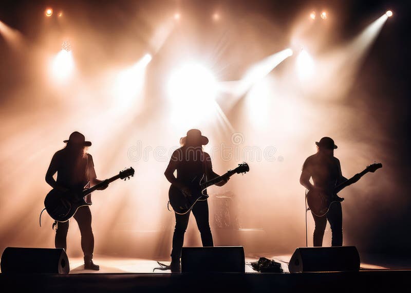 A Concert Scene Stage Lights. Rock Show Stock Photo - Image of ...