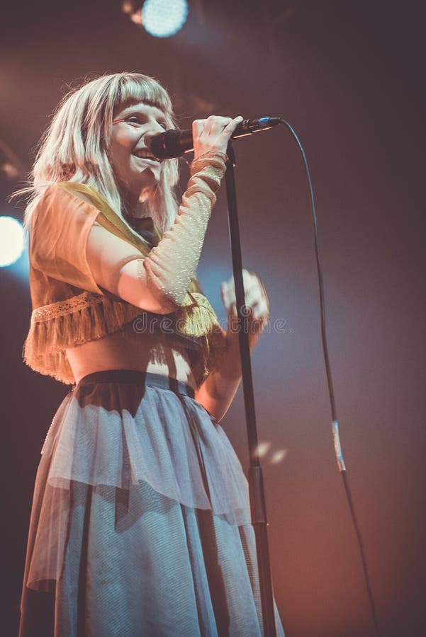 Concert singer Aurora editorial photography. Image of instrument ...