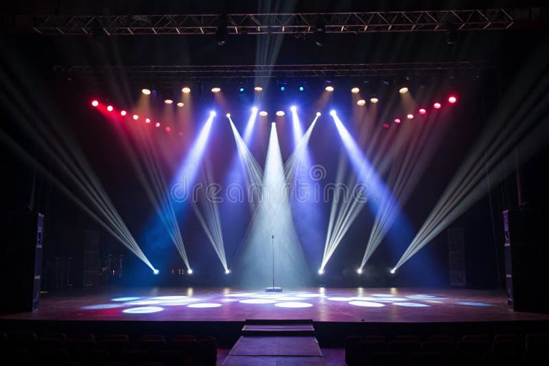 Concert Spotlight with Ray Illuminated Lighting Stock Illustration ...