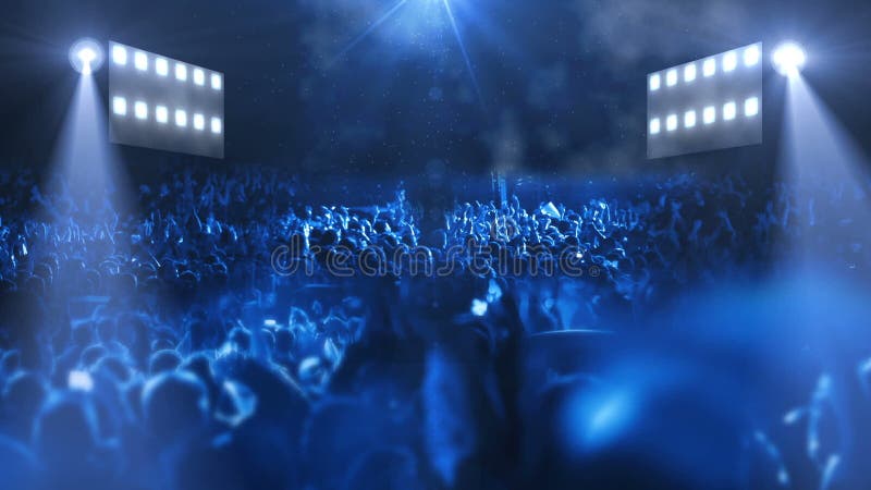 Concert Stage with Colorful Lights and Smoke Effects in a Dark Venue ...