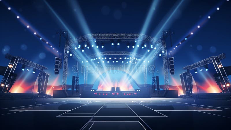 Concert Stage. Empty Scene for Festival. Generative Ai Stock ...