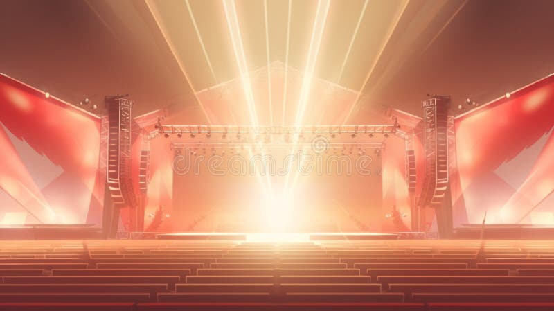 Concert Stage. Empty Scene for Festival. Generative Ai Stock ...