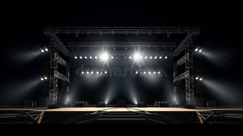 Concert Stage. Empty Scene for Festival. Generative Ai Stock ...