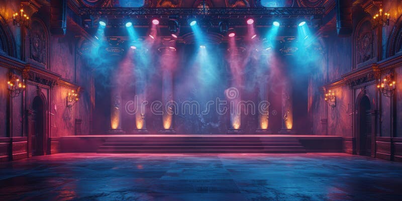 Concert Stage in a Grand Hall. Created by Generative Artificial ...