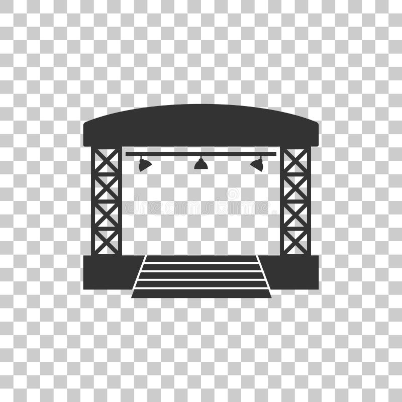 Concert Stage Icon. Scene Isolated on Transparent Background Stock ...