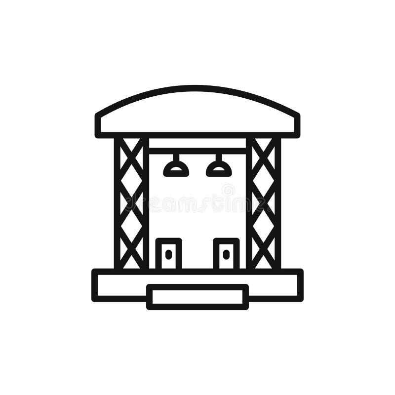 Concert Stage Icon Symbol on White Background Stock Vector ...