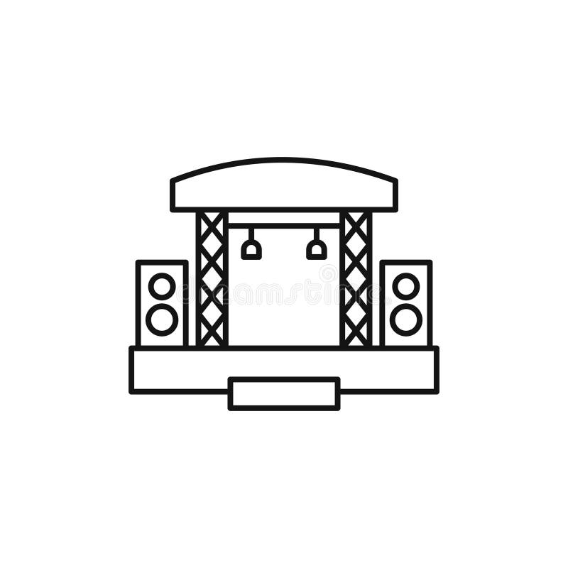 Concert Stage Icon Symbol on White Background Stock Vector ...