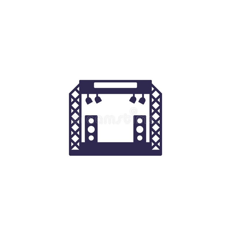 Concert Stage Icon on White Stock Vector - Illustration of ...