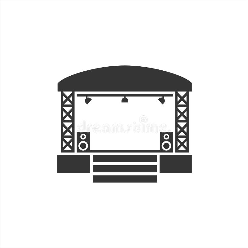 Concert Stage Icon on White. Vector Stock Vector - Illustration of ...