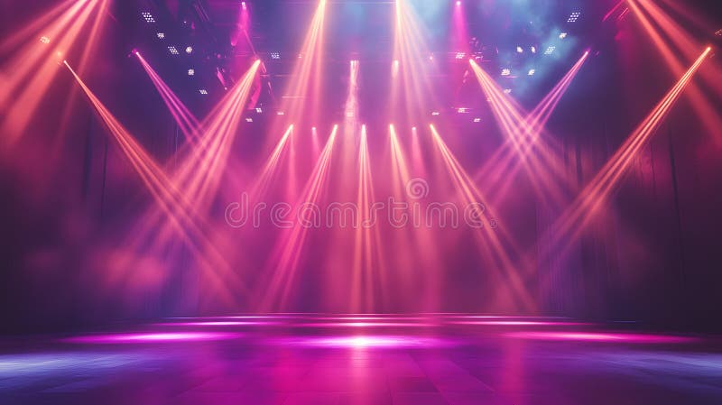 Concert Stage with Intersecting Light Beams Vibrant, Stage Light ...