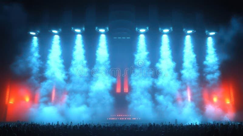 Concert Stage Lighting: Blue & Red Haze Stock Image - Image of intense ...