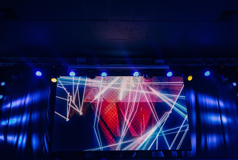 Concert Stage Lighting Fixtures Bright Beam Colored Stock Image - Image ...