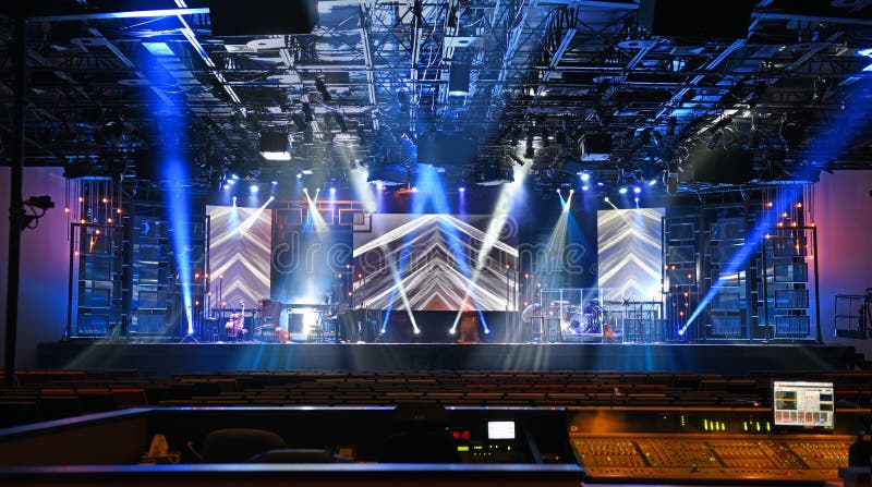 Concert Stage with Lights stock image. Image of beautiful - 53669529