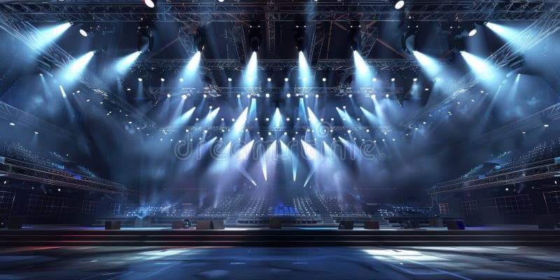Concert Stage with Lights. Created by Generative Artificial ...
