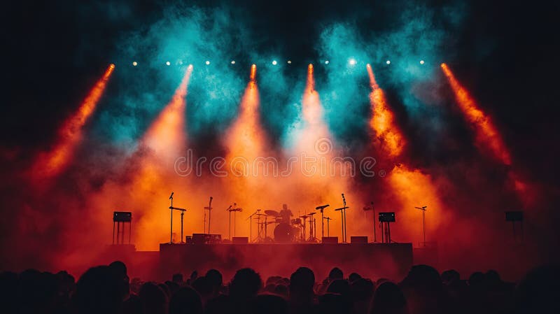 Concert Stage Lights and Smoke Stock Photo - Image of energy ...