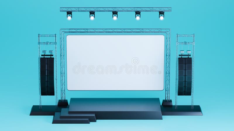 Concert Stage with Metal Frame, Empty Stage with Lightspots and ...
