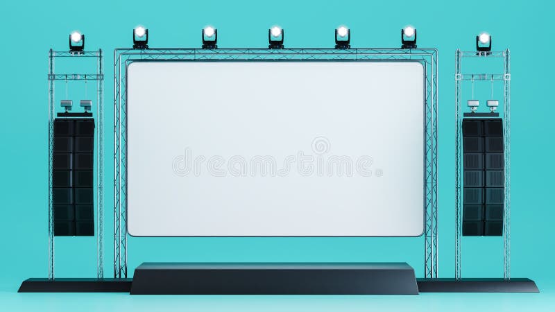 Concert Stage with Metal Frame, Empty Stage with Lightspots and ...