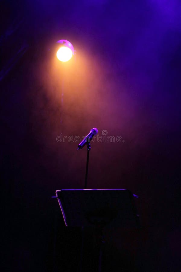 Concert stage with mic stock image. Image of performer - 10023161