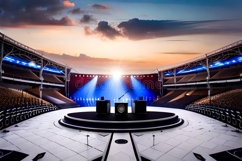 Concert Stage with Power Sound System and Lights. Generative AI Stock ...