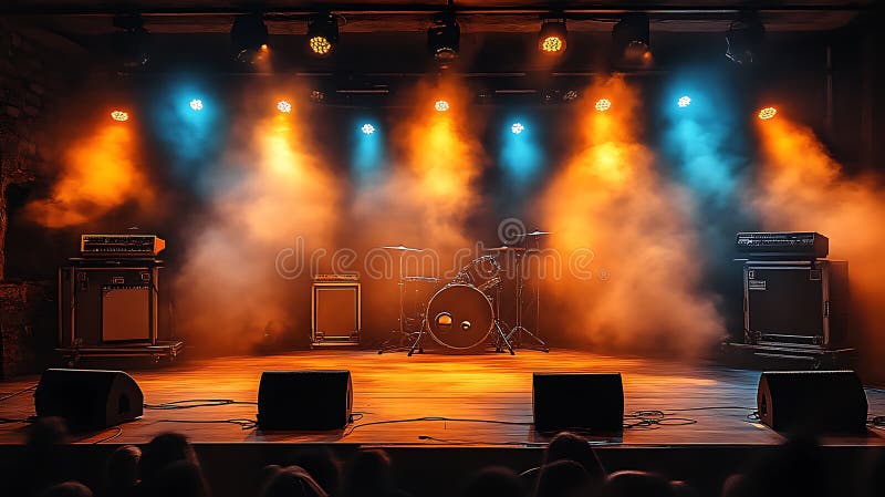 Concert Stage Setup Ready for Performance Stock Illustration ...