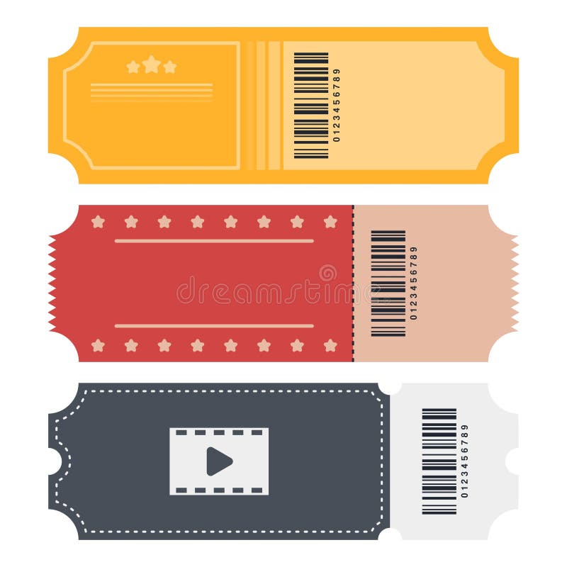 Concert Ticket Design with Barcode Stock Vector - Illustration of ...