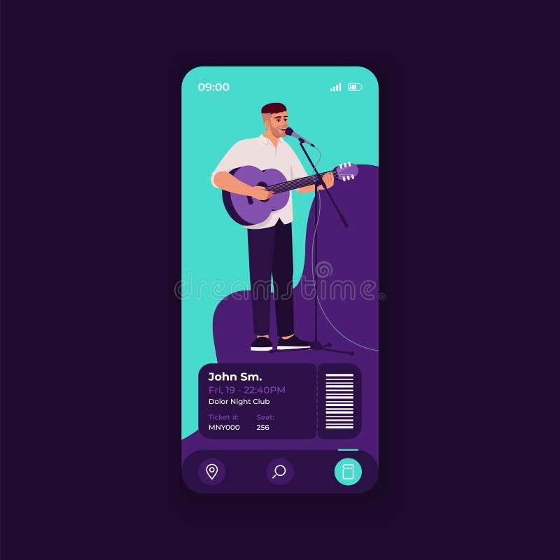 Concert Tickets Booking Application Smartphone Interface Vector ...