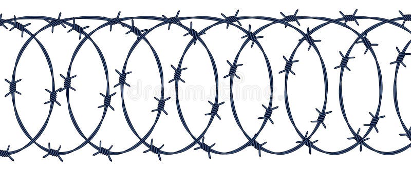 Concertina Wire Illustration Stock Vector - Illustration of pattern ...