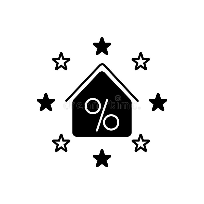 Black Solid Icon for Concession Property, Discount and Exemption Stock ...