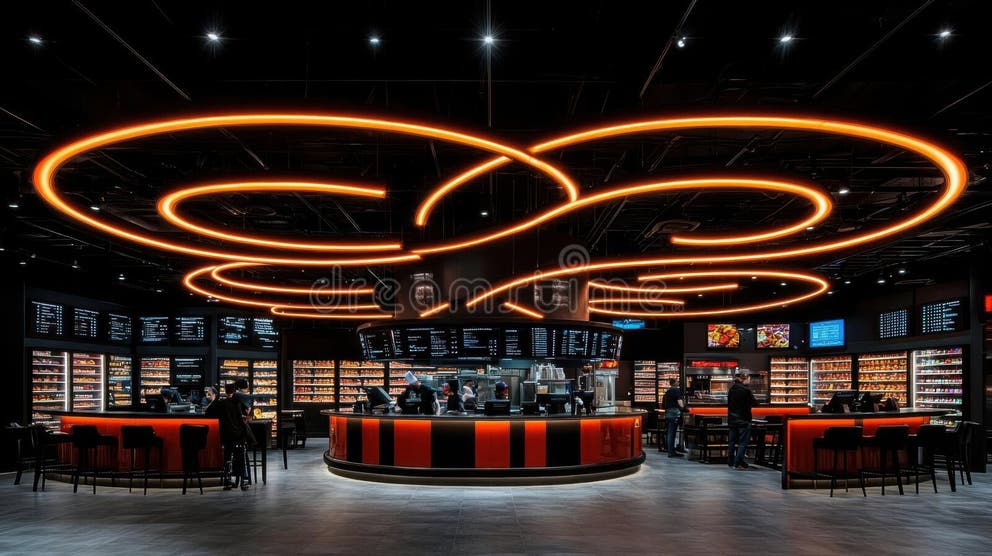 Concession Stand Design, Modern Lighting & Retail Stock Illustration ...