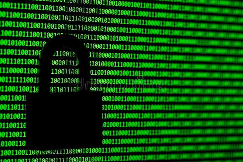 Concetto Di Hacker. Codici Binari Del Computer E Lucchetto Immagine ...