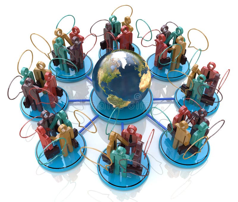 Concetto Di Comunicazione Globale Rete Sociale Illustrazione di Stock ...