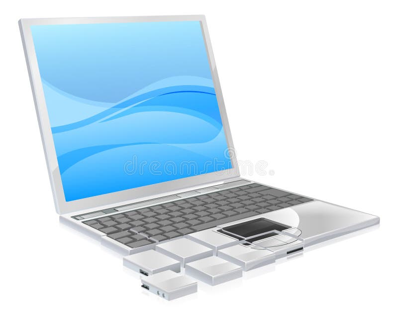 Concetto Di Parti Del Computer Portatile Illustrazione Vettoriale ...