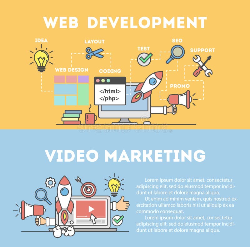 Concetto Di Sviluppo Web E Vendita Del Video Fotografia Editoriale ...