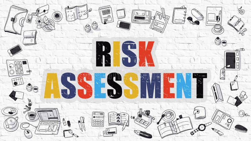 Concetto Di Valutazione Del Rischio Multicolore Su Brickwall Bianco ...