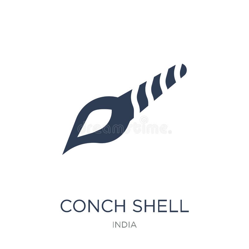 Conch Shell Icon. Trendy Flat Vector Conch Shell Icon on White B Stock ...