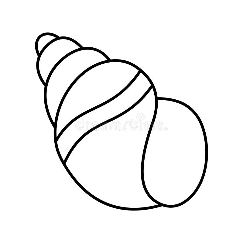 Conch Shell Outline Vector Icon that Can Easily Edit or Modify. Stock ...