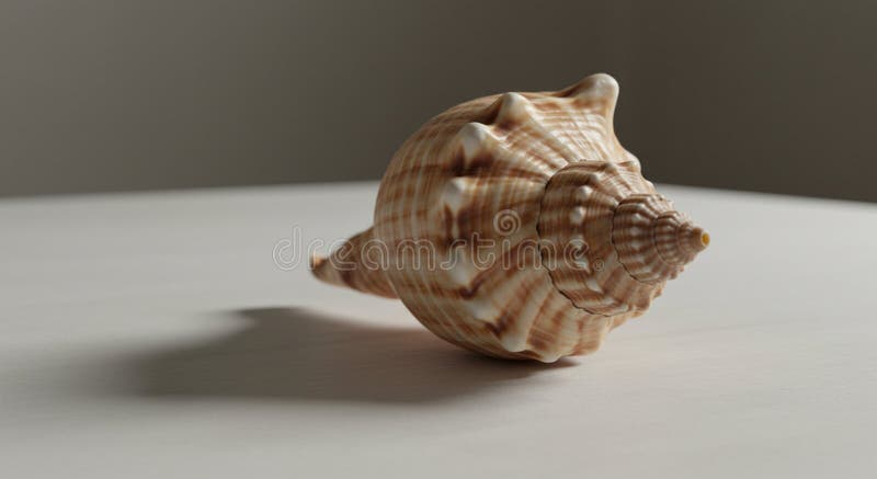 Conch Shell Resting on a Smooth Surface. it Has a Spiral Shape with a ...