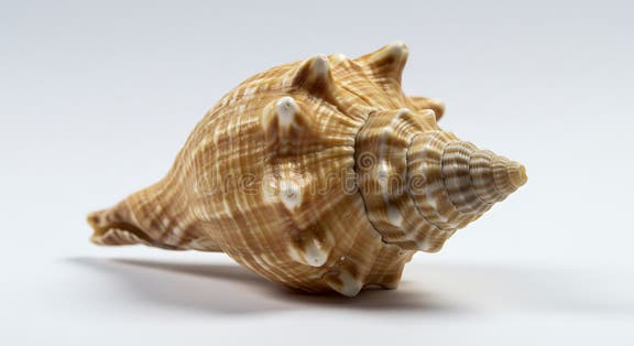 Conch Shell with a Spiral Design, Featuring a Textured Surface and ...