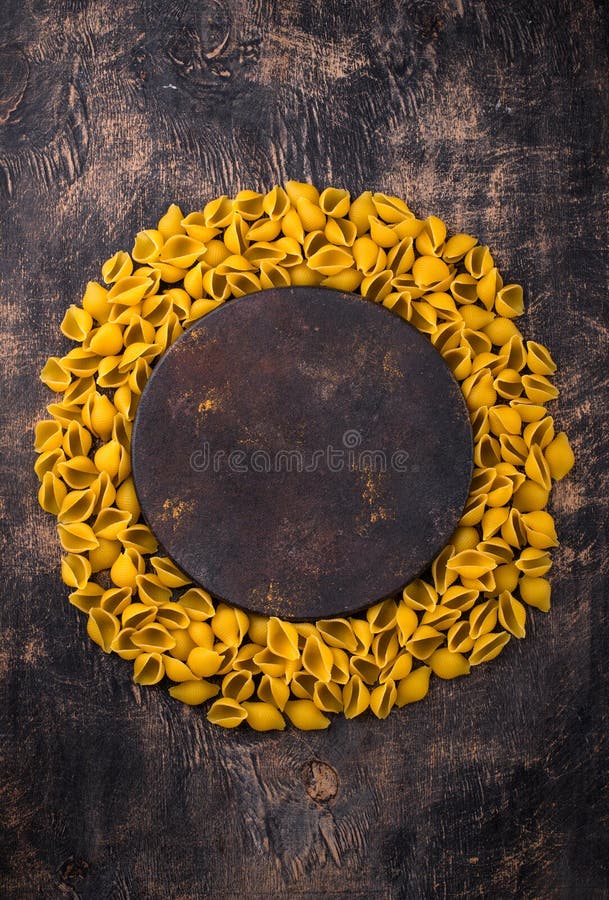 Raw Pasta in Shape of Shells Stock Photo - Image of shells, noodle ...