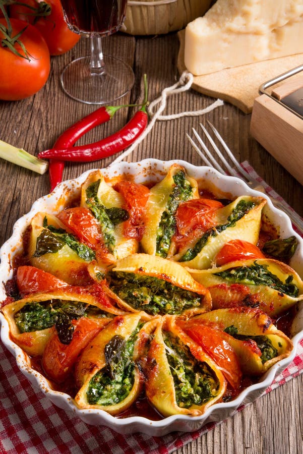 Conchiglioni stock photo. Image of dinner, close, fork - 50653190