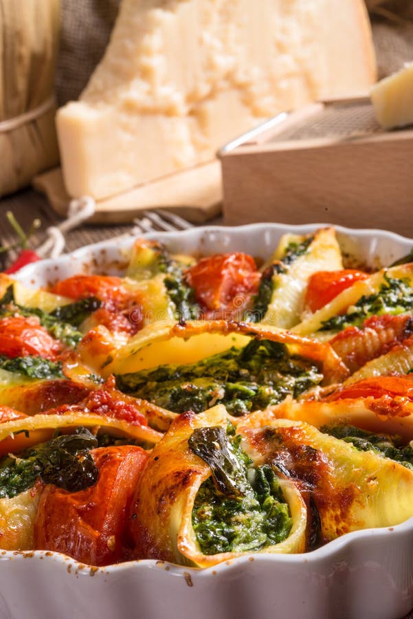 Conchiglioni stock photo. Image of green, basil, food - 51782470