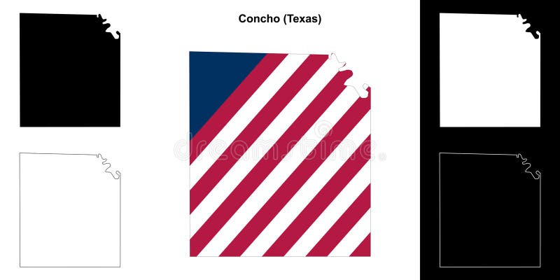 Concho outline map stock vector. Illustration of texas - 324146170