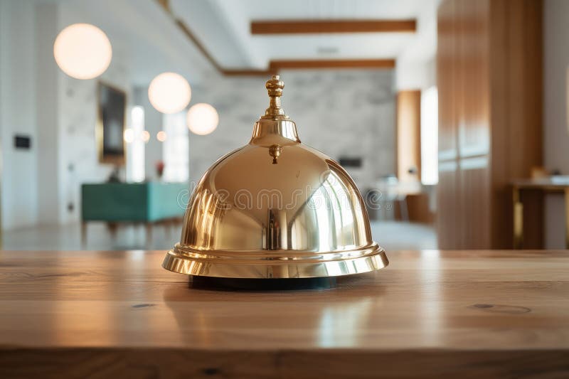 Concierge Bell on a Hotel Reception Desk. Generative Ai Stock ...