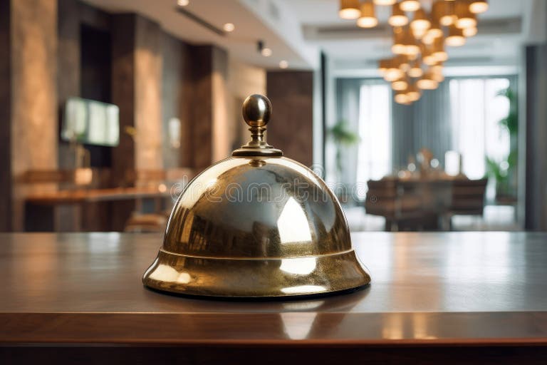 Concierge Bell on a Hotel Reception Desk. Generative Ai Stock ...