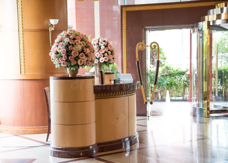 Concierge At Check-in Counter In Hotel Stock Photo - Image of checkin ...