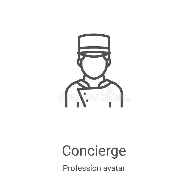 Avatar Concierge Outline Icon in Blue Neon Style. Signs and Symbols Can ...